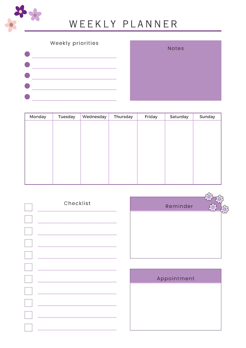 2024 Weekly Planner,planner,planner A4 A5 Sizes,digital Planner,planner ...