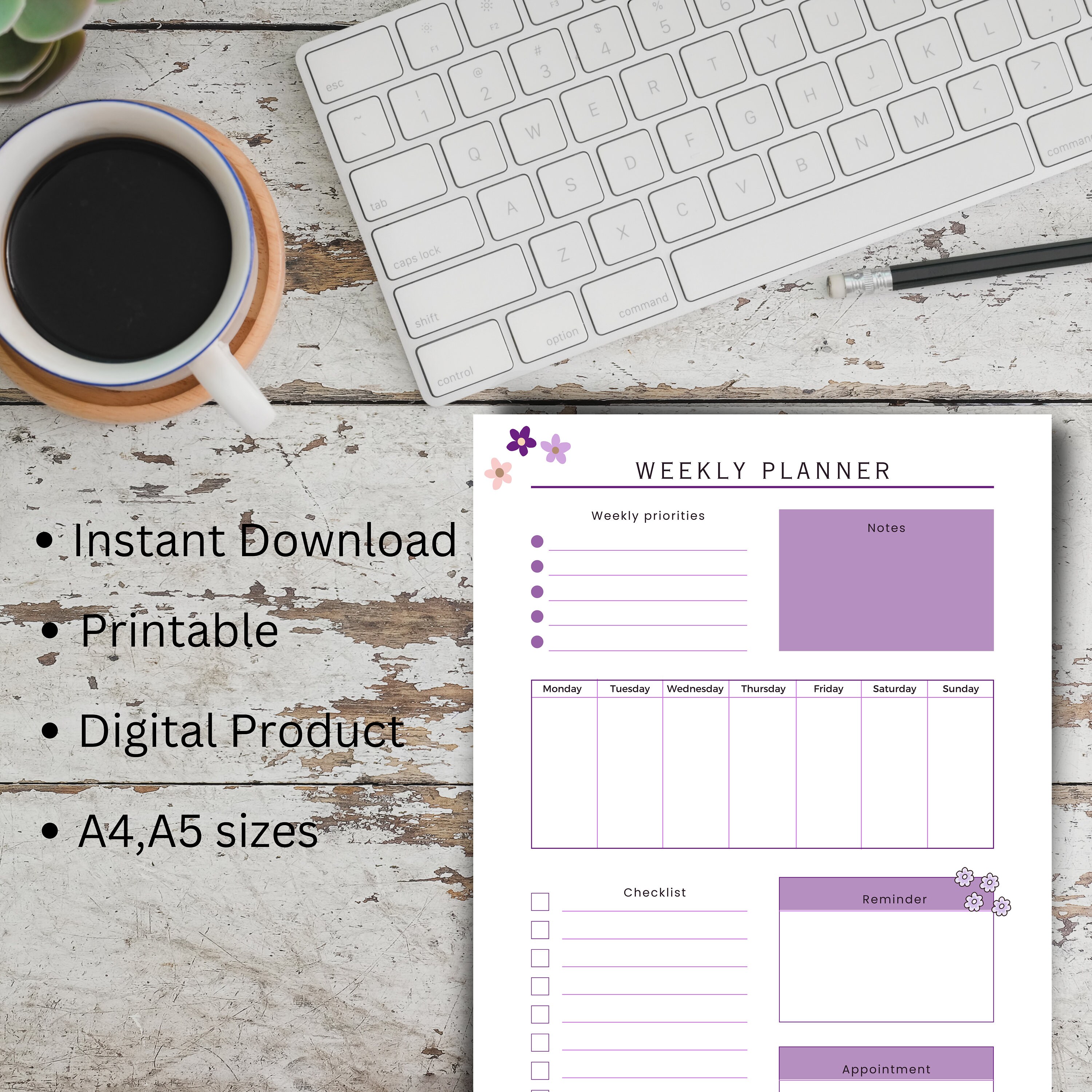 2024 Weekly Planner,planner,planner A4 A5 Sizes,digital Planner,planner ...