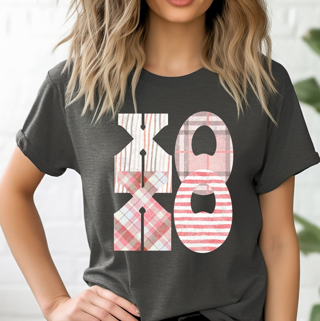 XOXO, Sweet Tee, Plaid, Valentine Love Shirt, Valentine Tee, Pink Tee ...
