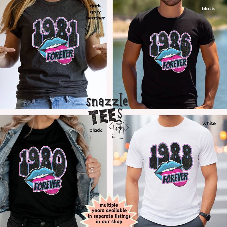 1980 Forever, Retro Tee, 1980 Birthday, Concert Tee, 80s Vibe, 80s ...