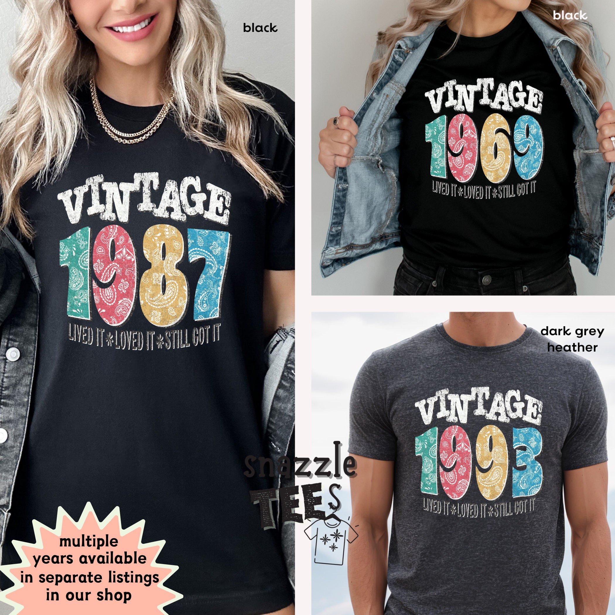 Vintage 1981, 80s Vibe, Bandana, 80s Rock, 1981 Birthday, Reunion Tee ...