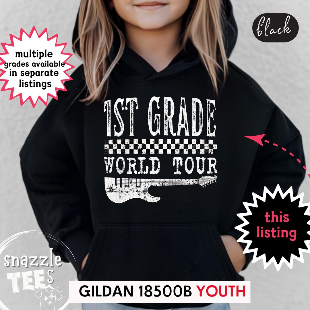 1st Grade World Tour, Youth Hoodie, Concert Sweatshirt, Vintage, Retro ...