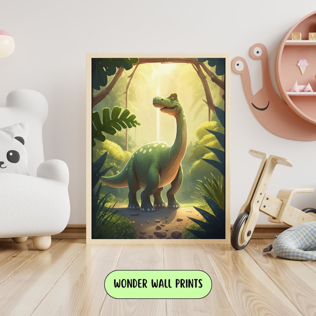 Brontosaurus Print, Dinosaur Nursery Wall Art, Dinosaur Room Decor for ...