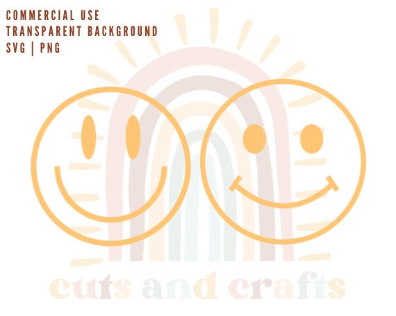 Simple Smiley Face Bundle Simple Smiley Face SVG/PNG - Etsy
