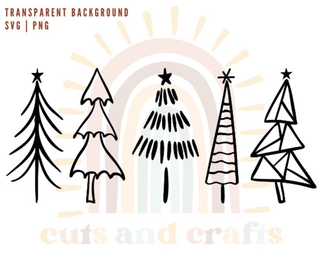 Rustic Christmas Trees SVG/PNG Christmas Trees Sublimation File Hand ...