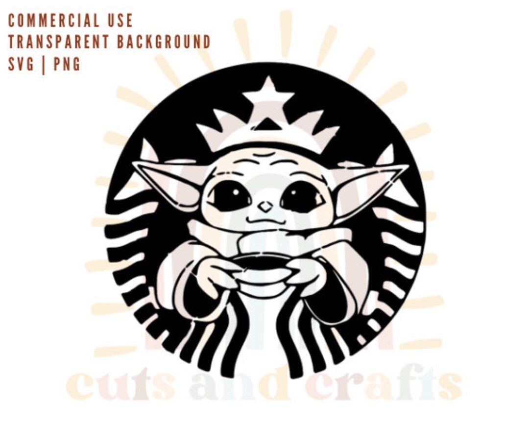 Baby Yoda Starbucks Decal SVG/PNG Starbucks Logo SVG Baby Yoda Png Cut ...