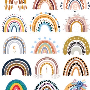 Boho Regenbogen PNG Bundle-Pastell Boho Regenbogen - Etsy.de