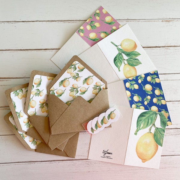 Lemon Watercolour Stationary - Etsy