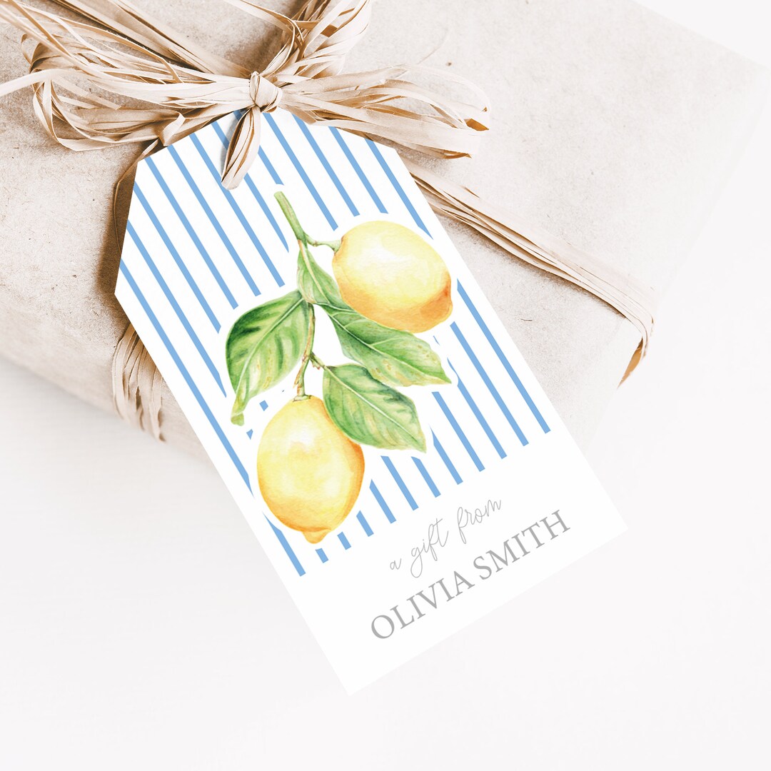 Lemon Gift Tags SET OF 20 personalized Tags lemon Bridal Shower baby ...