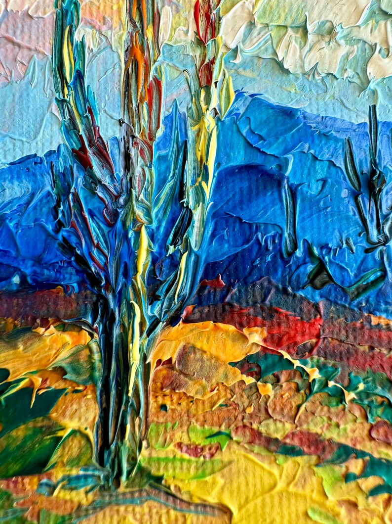 Arizona Painting Desert Original Art Bright Landscape Impasto Oil ...