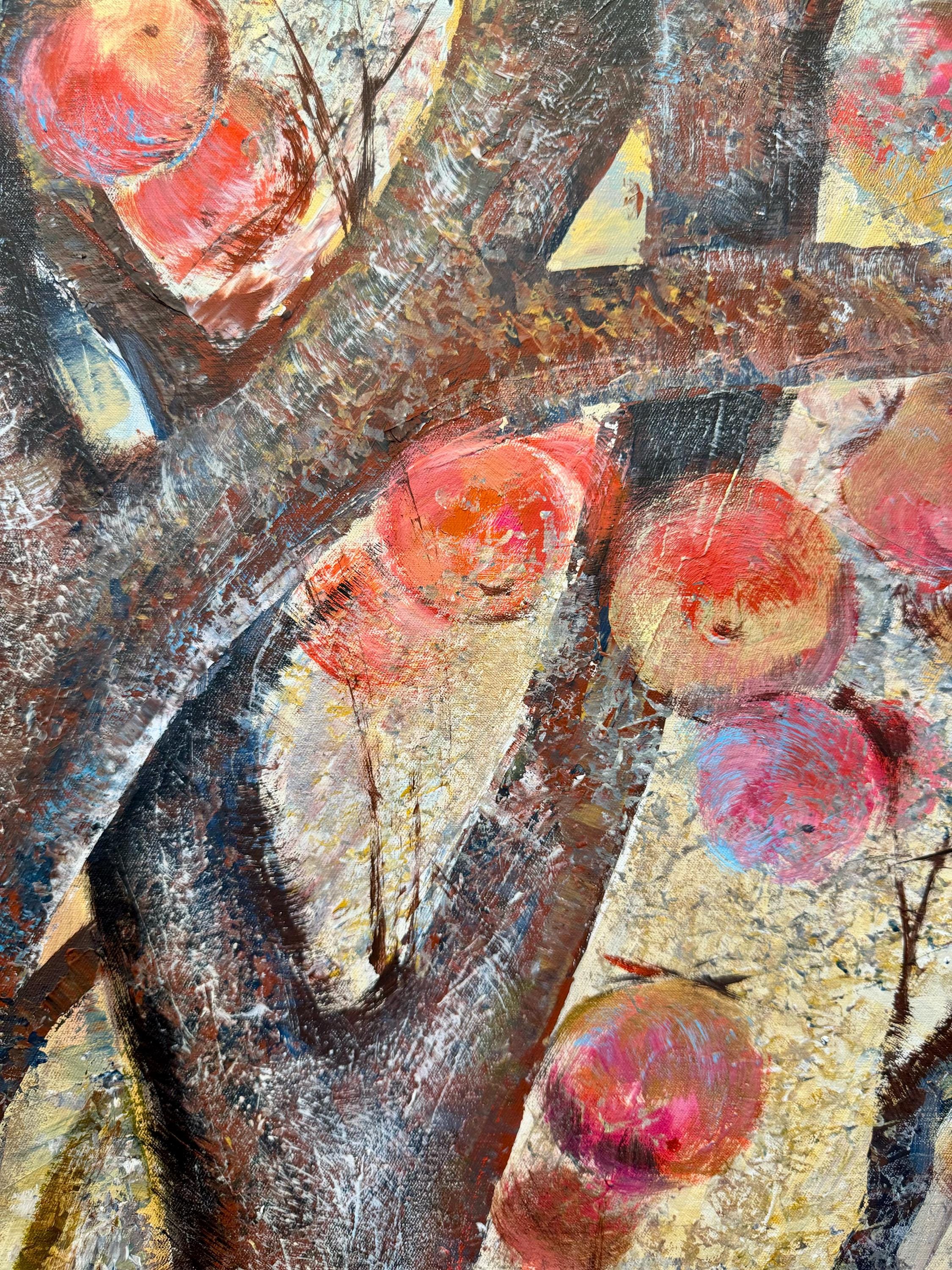 Apple Tree Painting Original Artwork 40x32 Apple Tree With Apples Tree ...