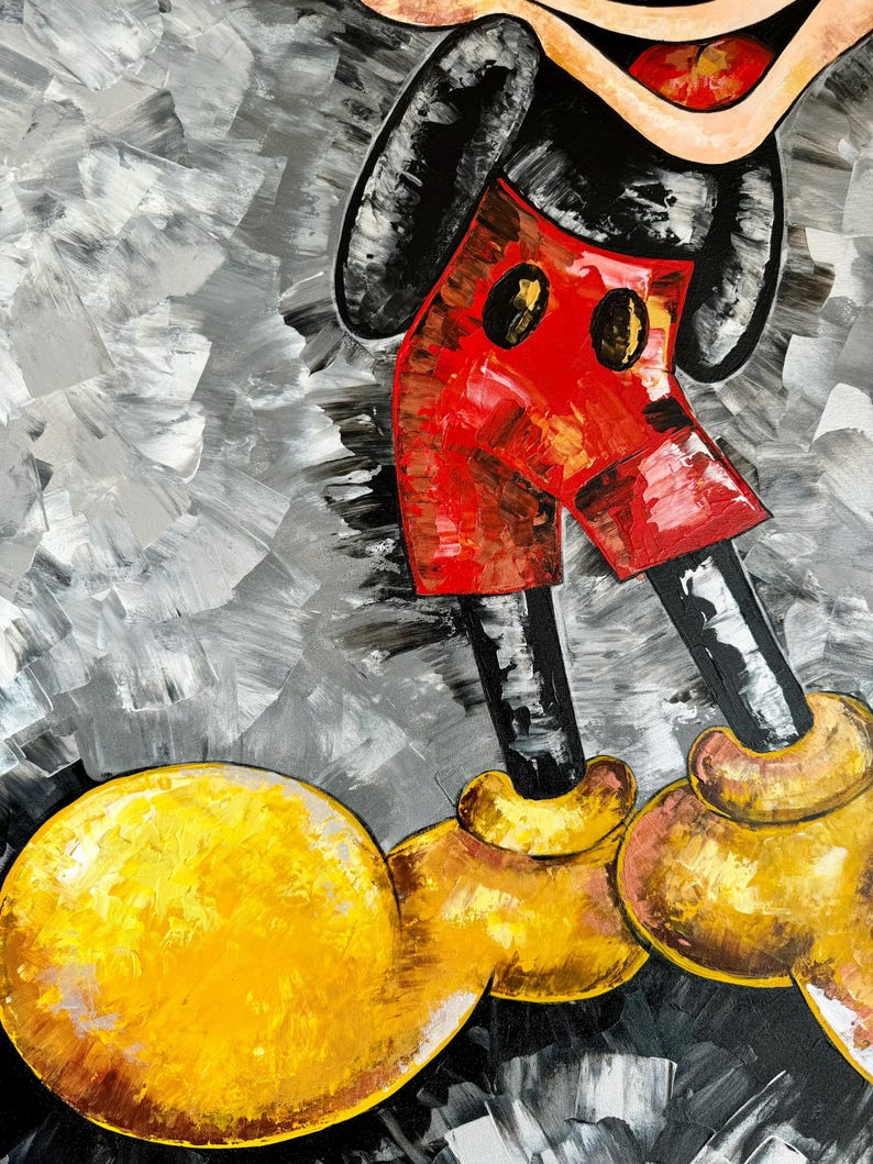 Mickey Mouse Painting Original Artwork 48x36 Pop Art Large Wall Modern ...