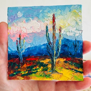 Arizona Painting Desert Original Art Bright Landscape Impasto Oil ...