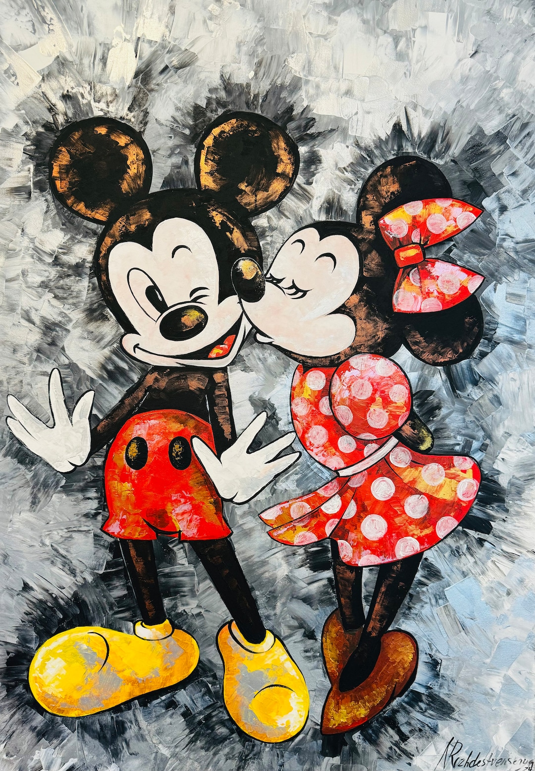 Mickey Mouse Painting Original Artwork 40x28” Mickey and Mini Mouse Pop ...