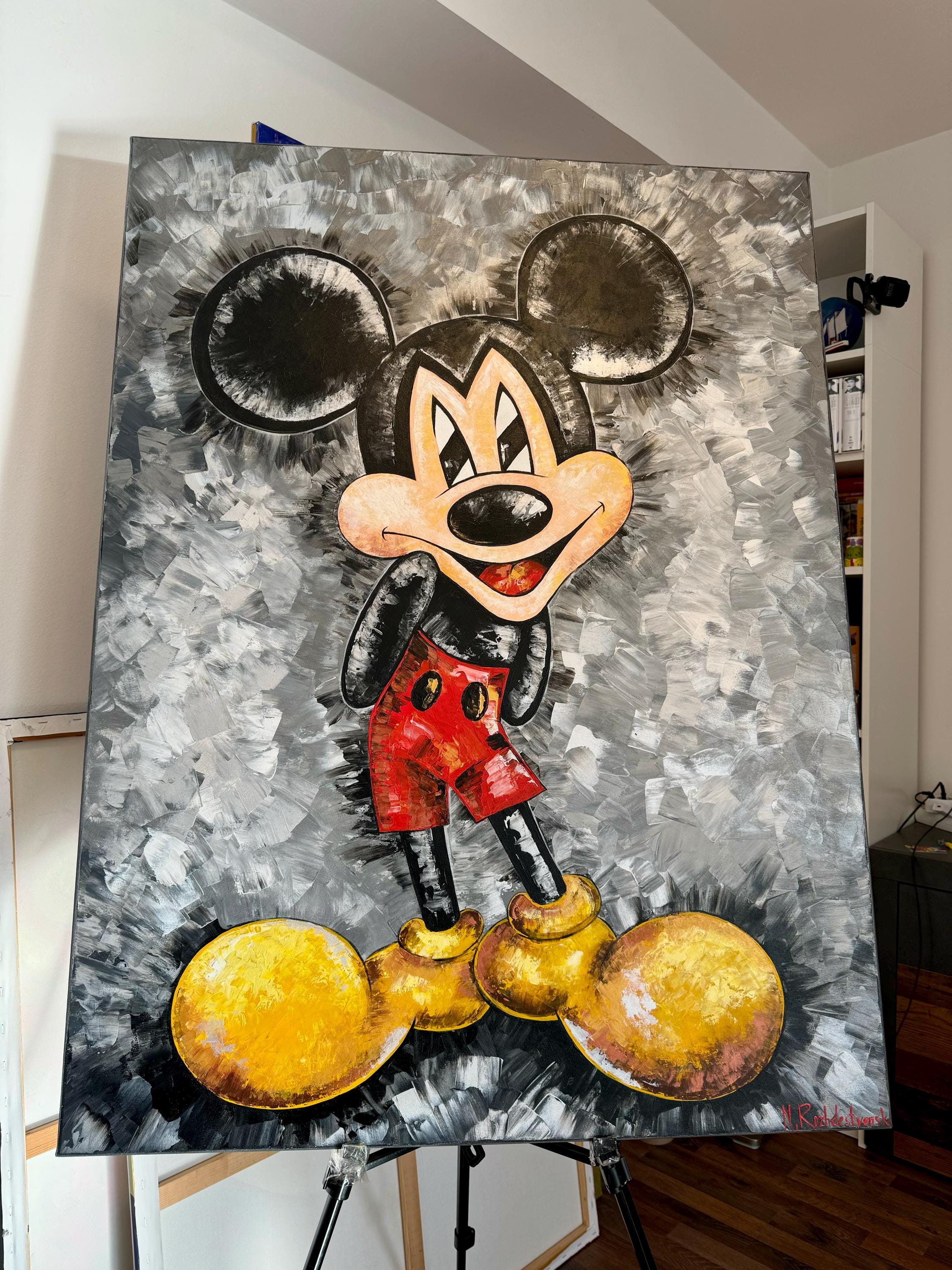 Mickey Mouse Painting Original Artwork 48x36 Pop Art Large Wall Modern ...