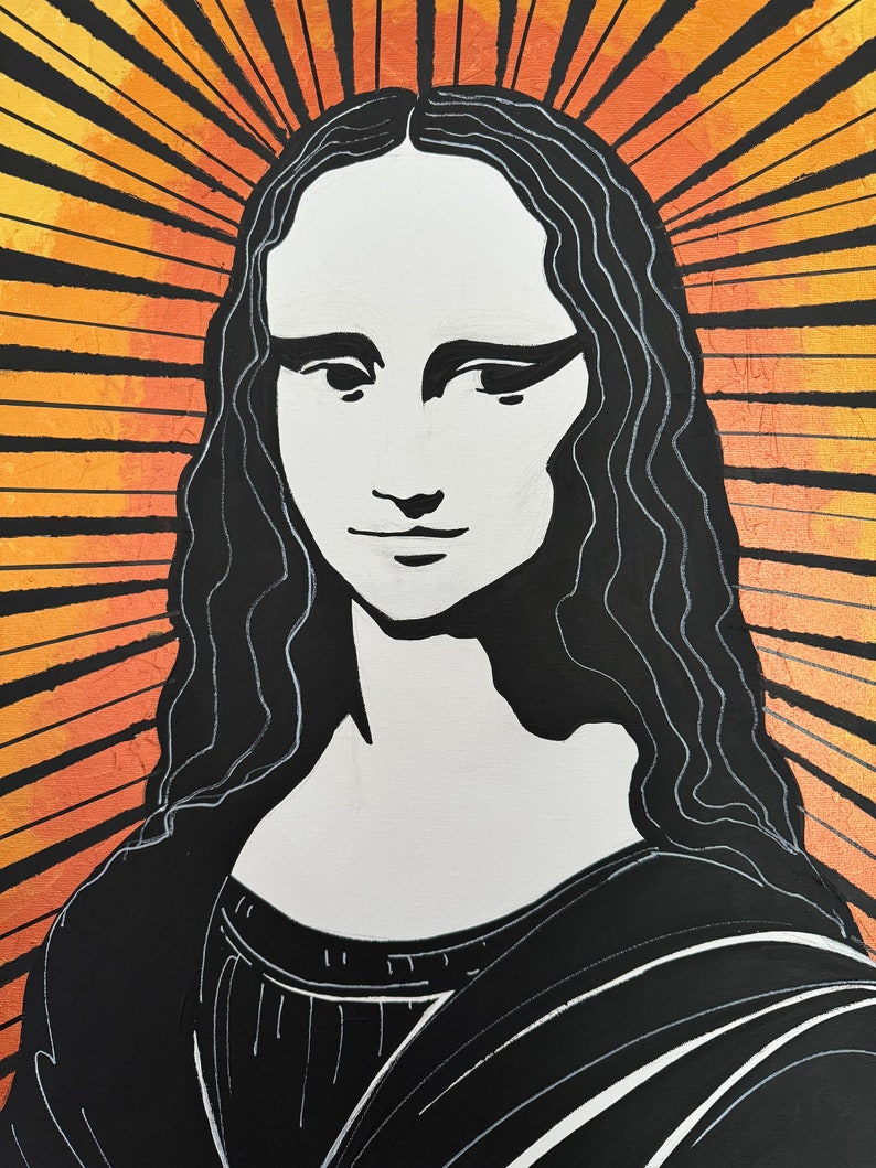Mona Lisa Painting Original Acrylic Painting 32x24 Pop Art Large ...