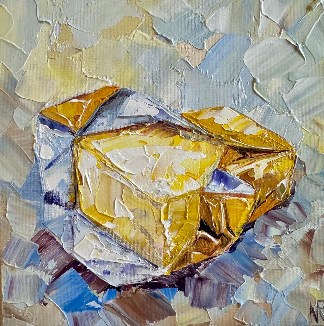 Irish Butter Original Oil Painting 8x8 Butter in Foil Impasto Artwork ...