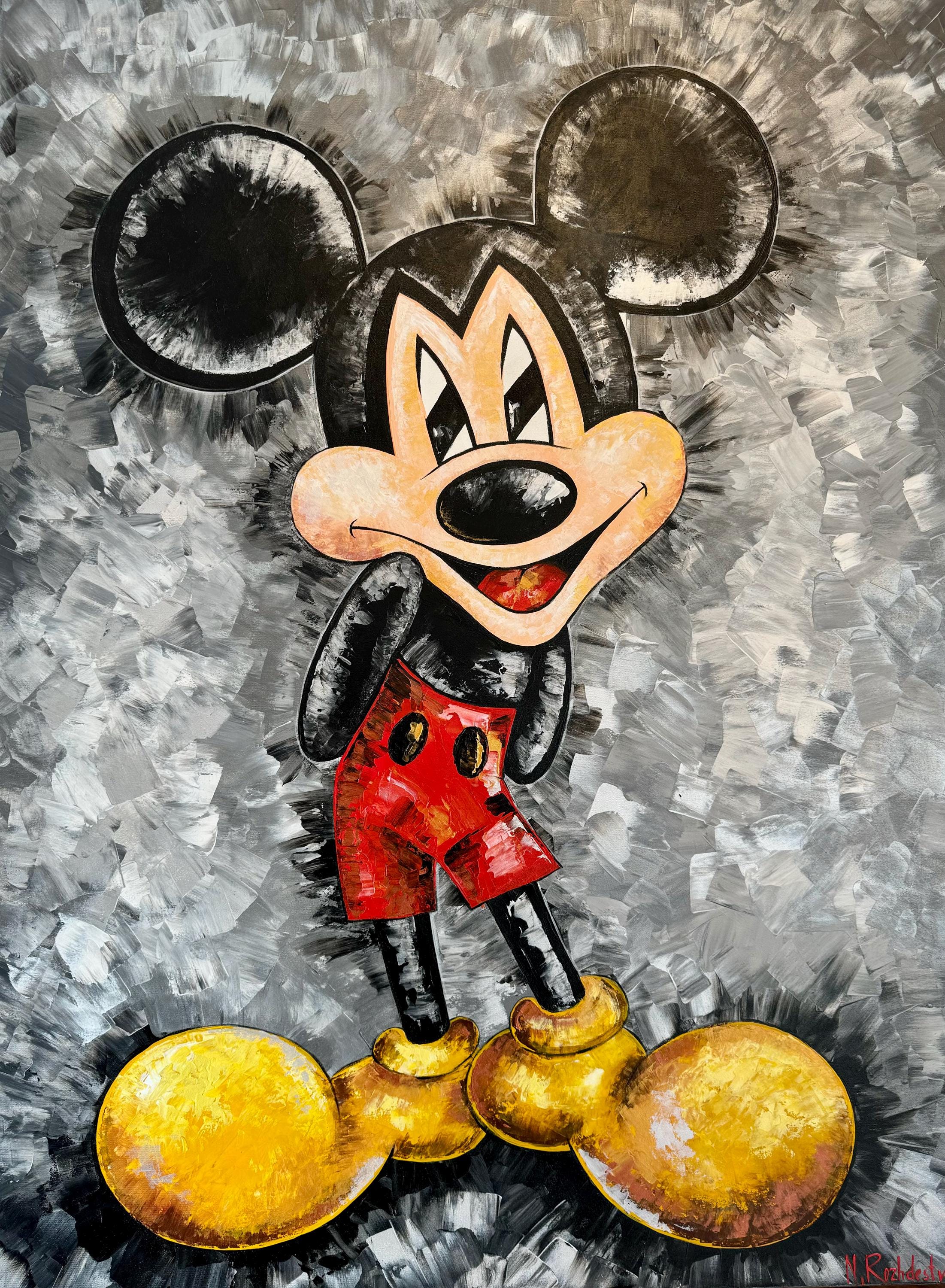 Mickey Mouse Painting Original Artwork 48x36 Pop Art Large Wall Modern ...
