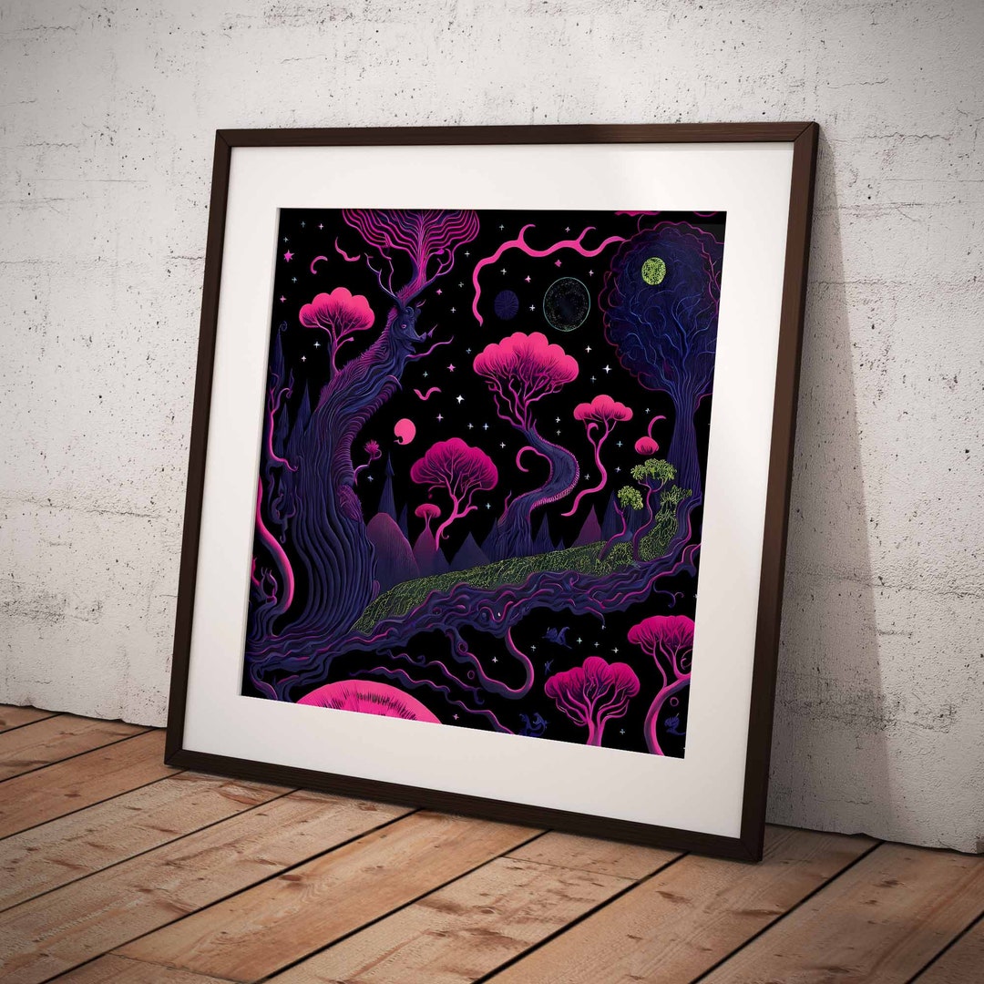 SURREAL DIGITAL ART Salvador Dali Inspired Art, Alien Forest Night Sky ...