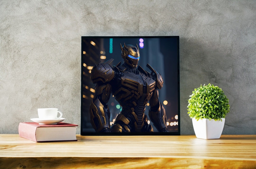 Futuristic Robot Iconic Pop Culture Fusion Neon Cityscape - Etsy
