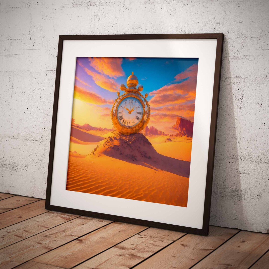 SURREAL DESERT ART Salvador Dali Inspired, Melting Clock Landscape ...