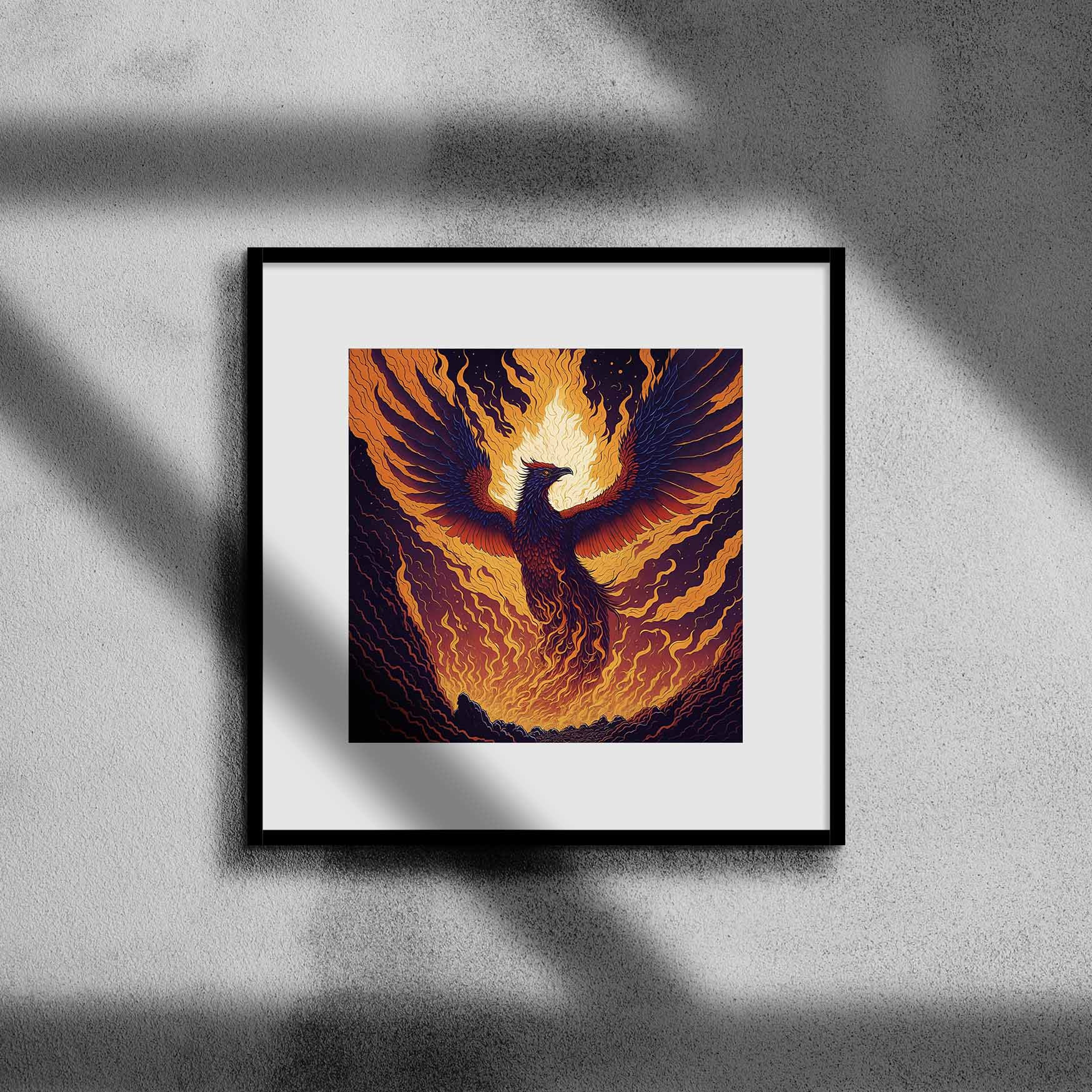 AI GENERATED ART Phoenix Rebirth, Yoshitaka Amano Inspired, Mystical ...