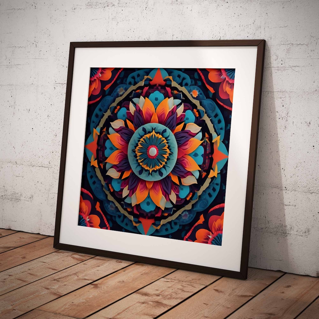 Mandala Masterpiece Art Radiant Flower Vibrant Bold Colors - Etsy
