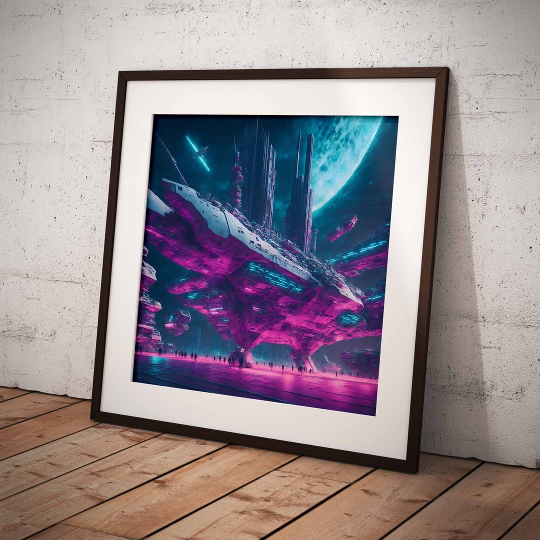 Futuristic Space Station, Advanced Intergalactic Technology, Digital ...