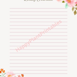 Printable 100 Page Floral Daily Journal - Etsy