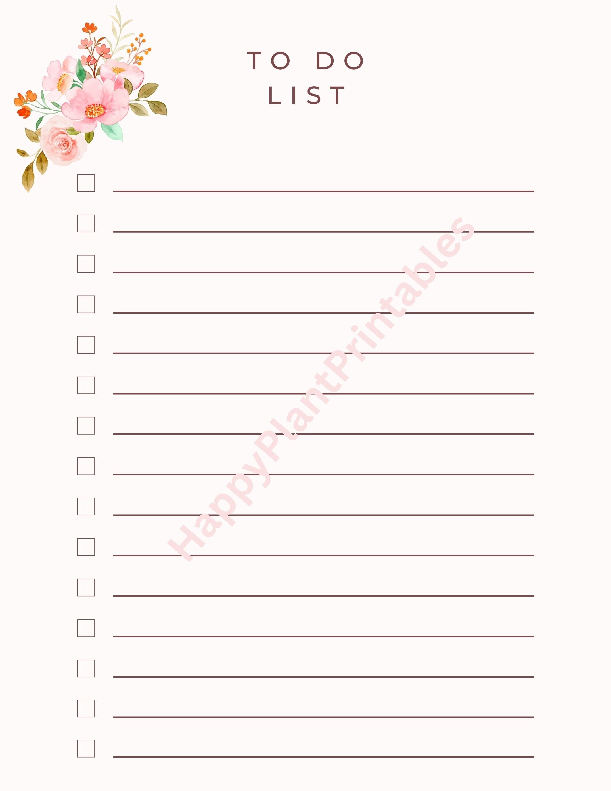 Printable Floral to Do List, Shopping List, and Meal Planner - Etsy