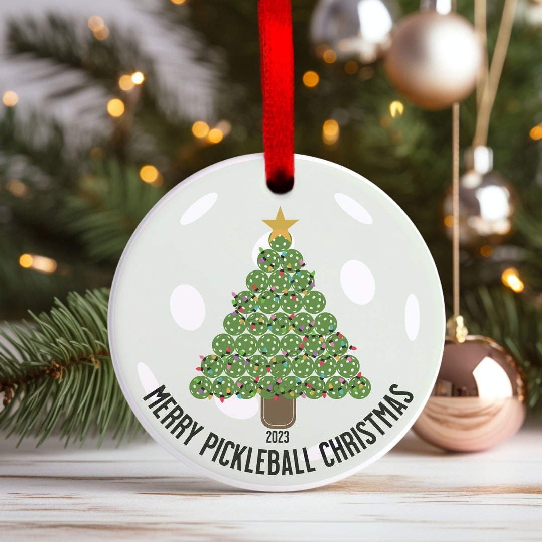 Funny Christmas Pickleball Tree Ornament, Pickleball Christmas Tree ...