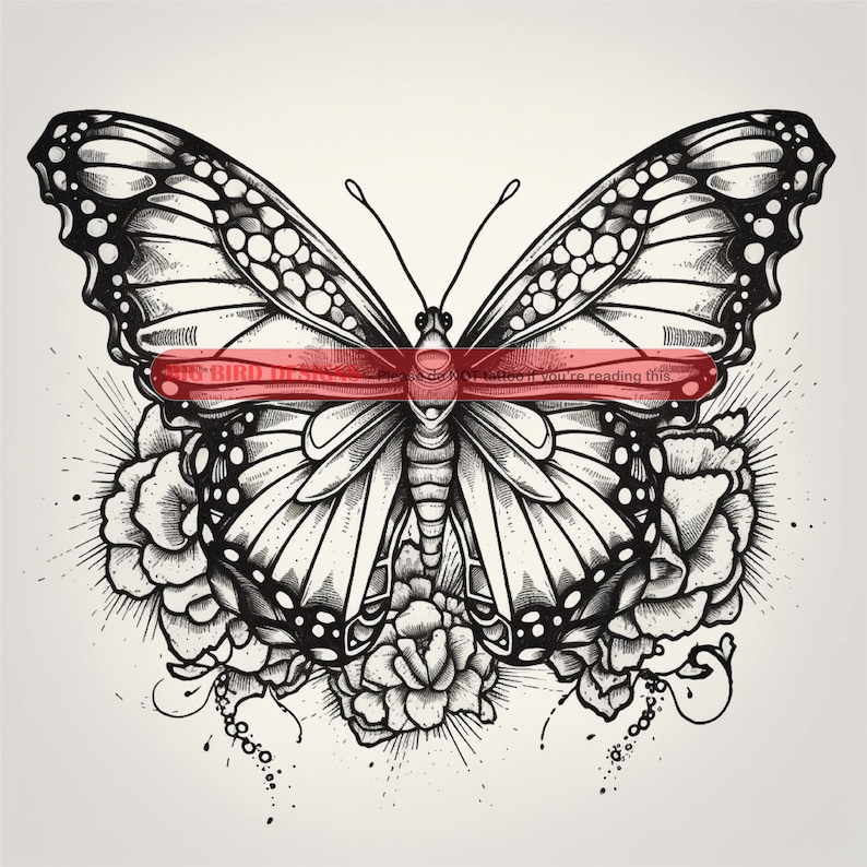 Butterfly Line Art Tattoo - Etsy