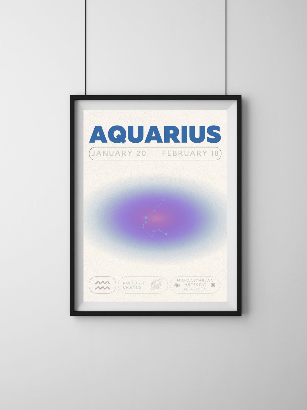 Dreamy Aquarius Zodiac Poster Digital Download for Astrology Lovers - Etsy