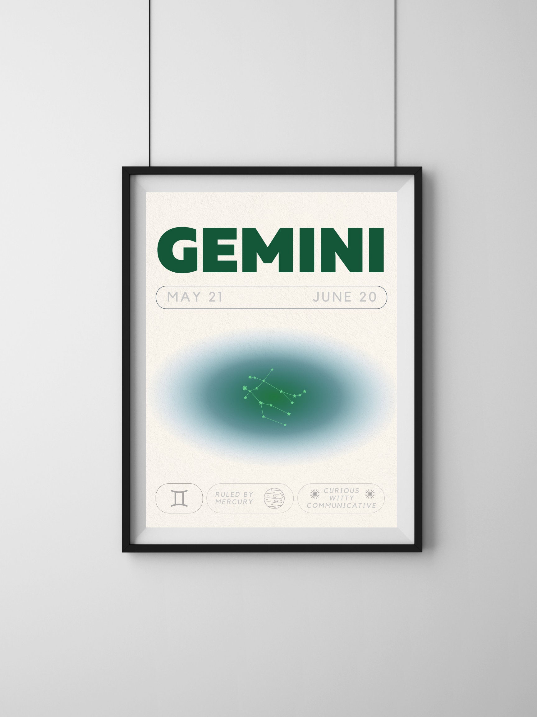 Dreamy Gemini Zodiac Poster Digital Download for Astrology Lovers - Etsy