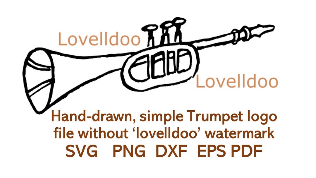 Hand Drawn. Basic Trumpet, Svg Png Dxf Eps Pdf Jpg Original - Etsy