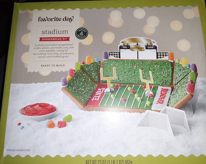 Super Fun Edible Football Soccer Stadium Gingerbread House. Birthday ...