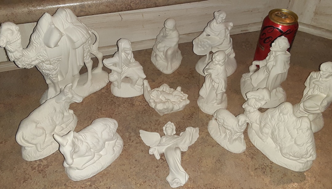 Large Rare Unpainted Greenware Nativity Scene. Shipped With Care From ...