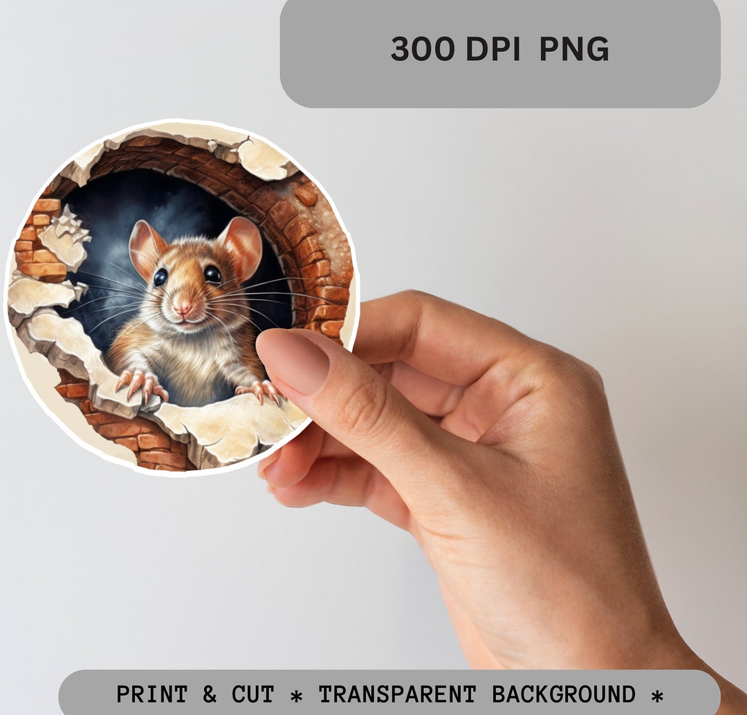 A Small Surprise for Your Space Cute Mouse Hole Stickers, Printable ...