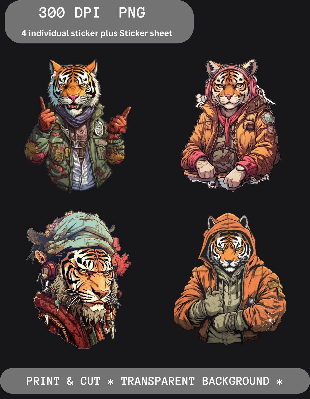 Tiger’s Roar, Printable Stickers, Stickers Png Download - Etsy