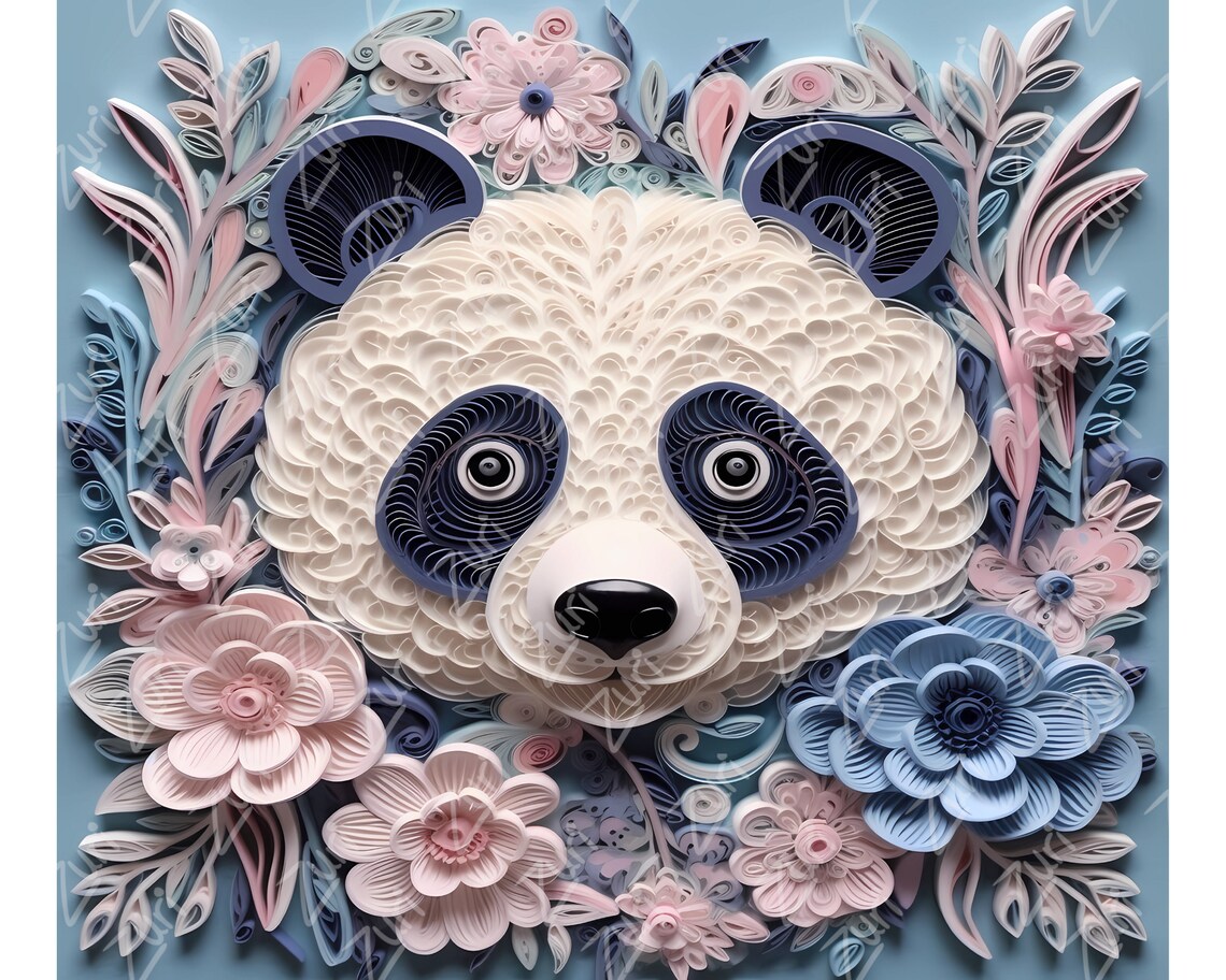 Panda Tumbler Wrap Design!20 Oz Skinny Tumbler Sublimation Design ...