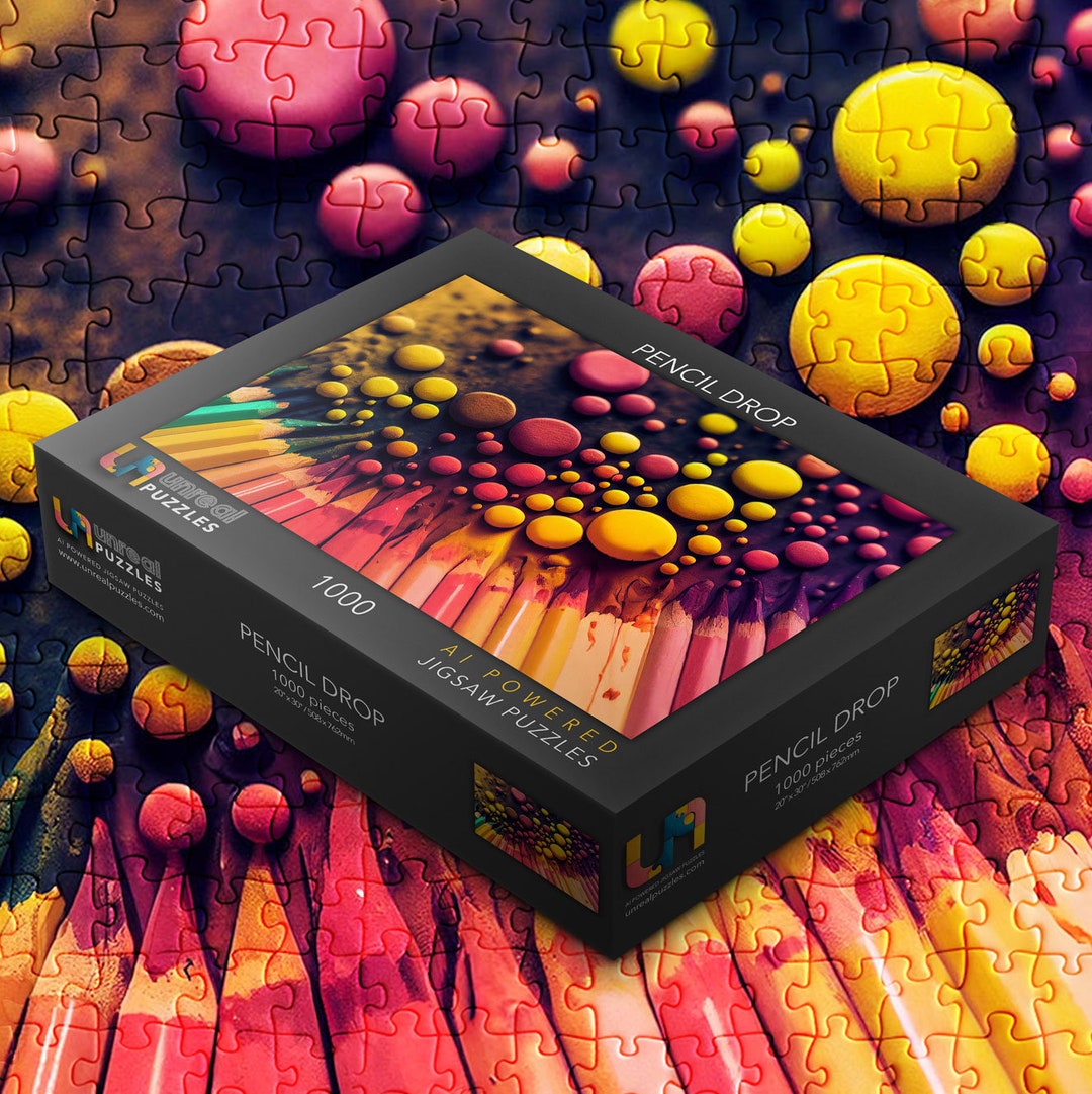 Unreal Puzzles pencil Drop 1000 Pieces AI Powered Puzzle Free Shipping ...