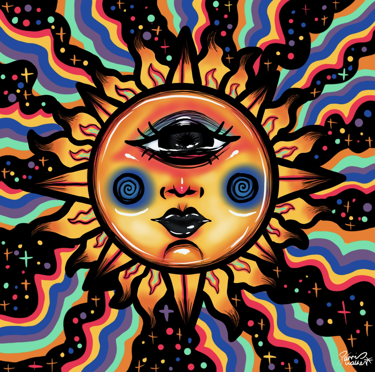 Trippy Sun Art