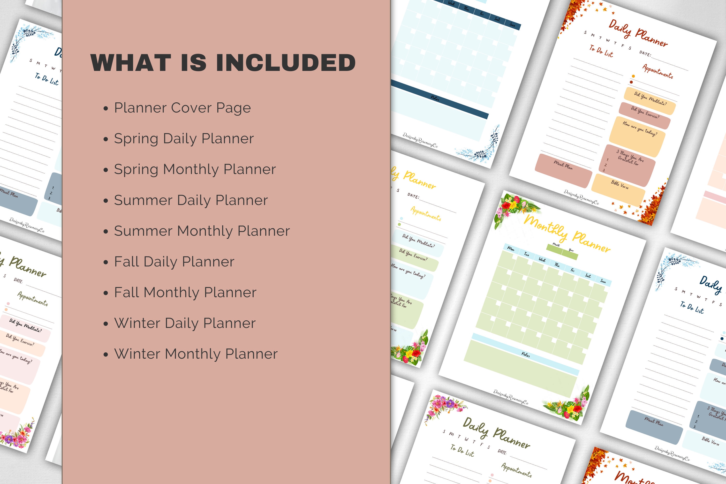 Daily & Monthly Printable Planner - Etsy