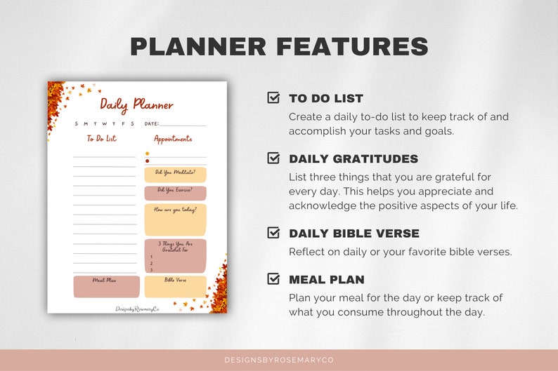 Daily & Monthly Printable Planner - Etsy