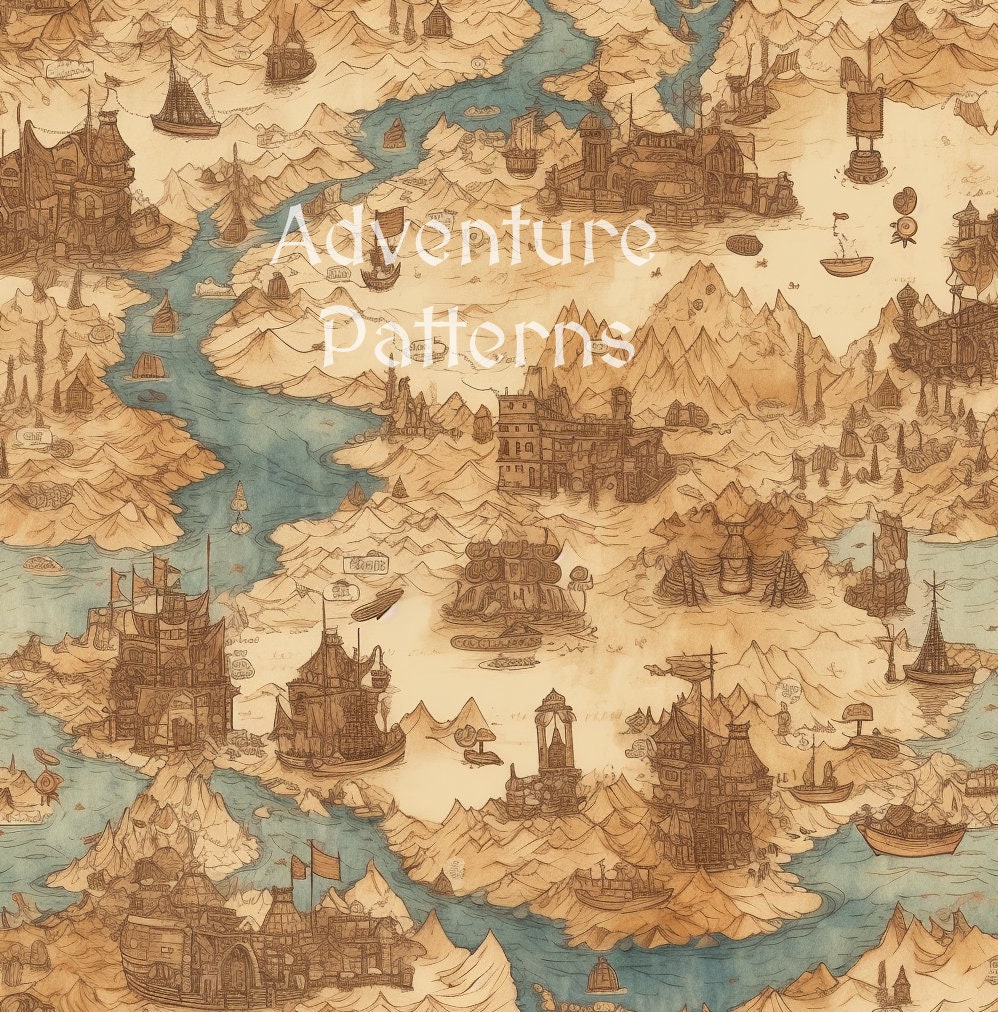 Adventure Maps SEAMLESS Digital Paper Pack Fantasy Maps - Etsy