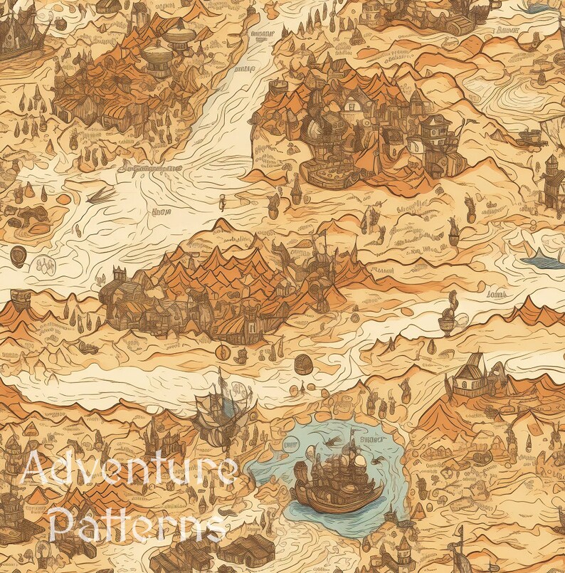 Adventure Maps SEAMLESS Digital Paper Pack Fantasy Maps - Etsy