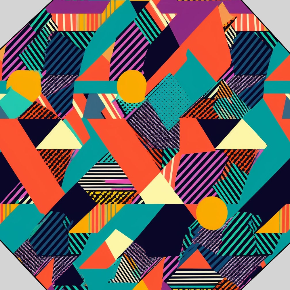Retro 80s Geometric SEAMLESS Digital Paper Pack Colourful - Etsy
