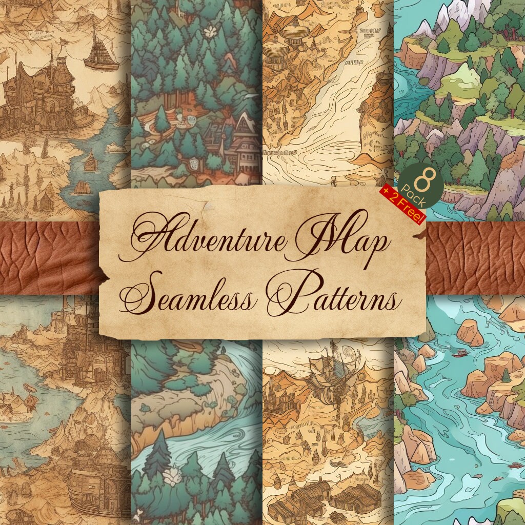 Adventure Maps SEAMLESS Digital Paper Pack Fantasy Maps - Etsy