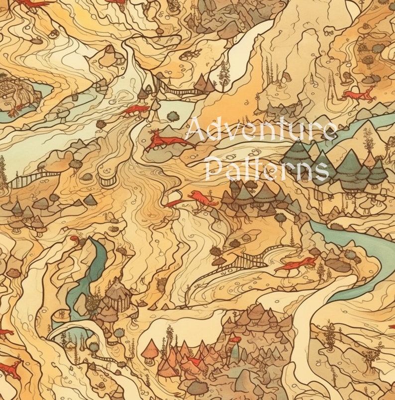 Adventure Maps SEAMLESS Digital Paper Pack Fantasy Maps - Etsy