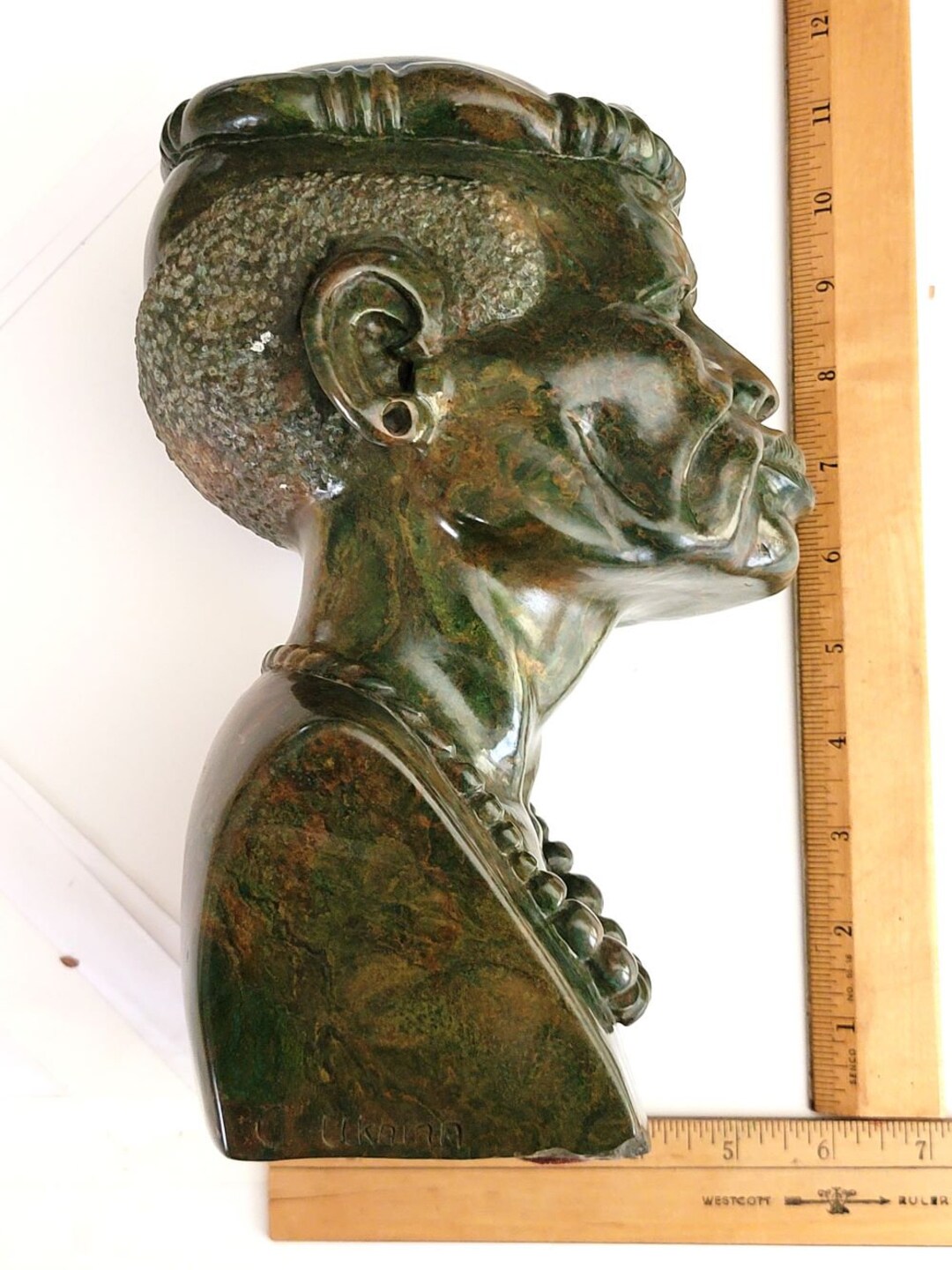 Large Verdite Stone Carved Head of Zimbabwe Tribal Elder by C. - Etsy